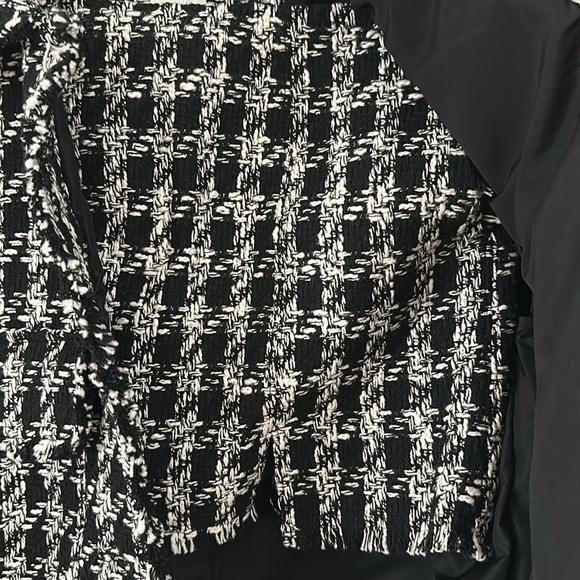 H&M | Jackets & Coats | Nwt Hm 34 Sleeve Black And White Tweed Jacket ...
